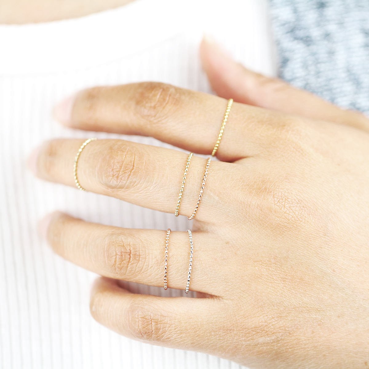 Minimalist Ball Chain Ring 1.5mm – MAYJUNE